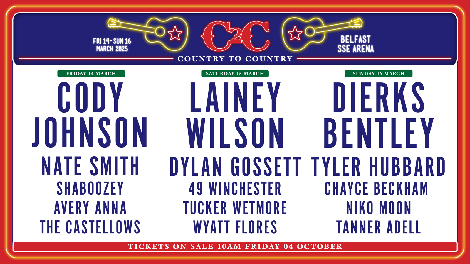英國貝爾法斯特 · C2C: Country to Country音樂節 | The SSE Arena: 日期及行程 | Trip.com