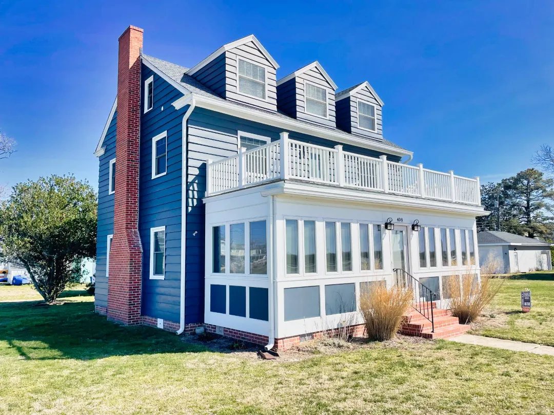 Deck Overlooking The Bay And Spacious Kitchen - Stunning Coastal Escape - Cape Charles, VA