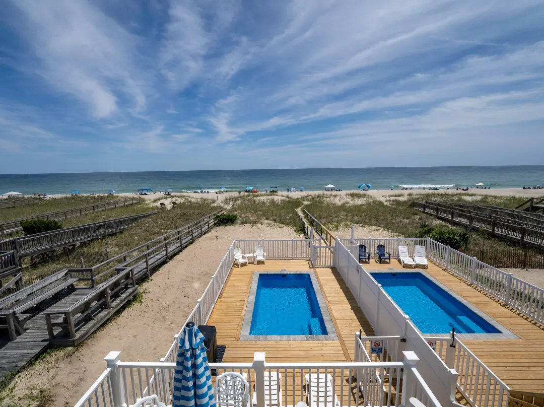 Private Walkway To The Beach And Pool Access - Spectacular Coastal Retreat - Kure Beach, NC