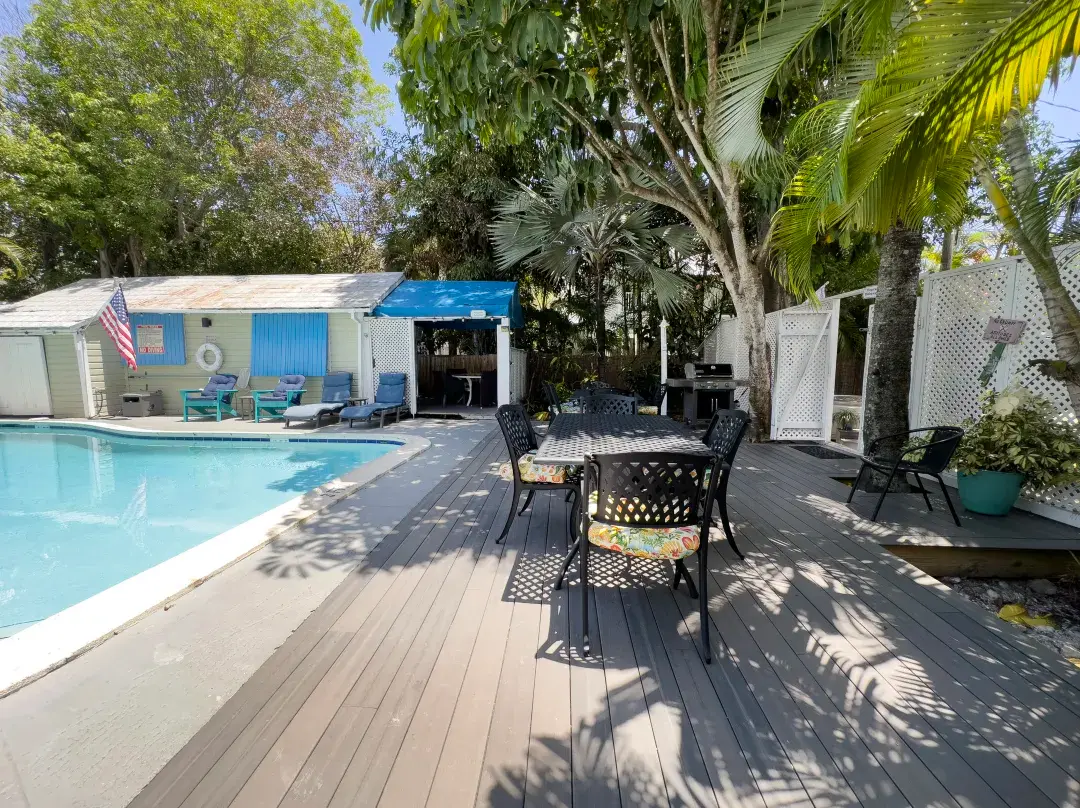 Shared Pool And Alfresco Dining Space - Elegant Tropical Hideaway - Key West, FL