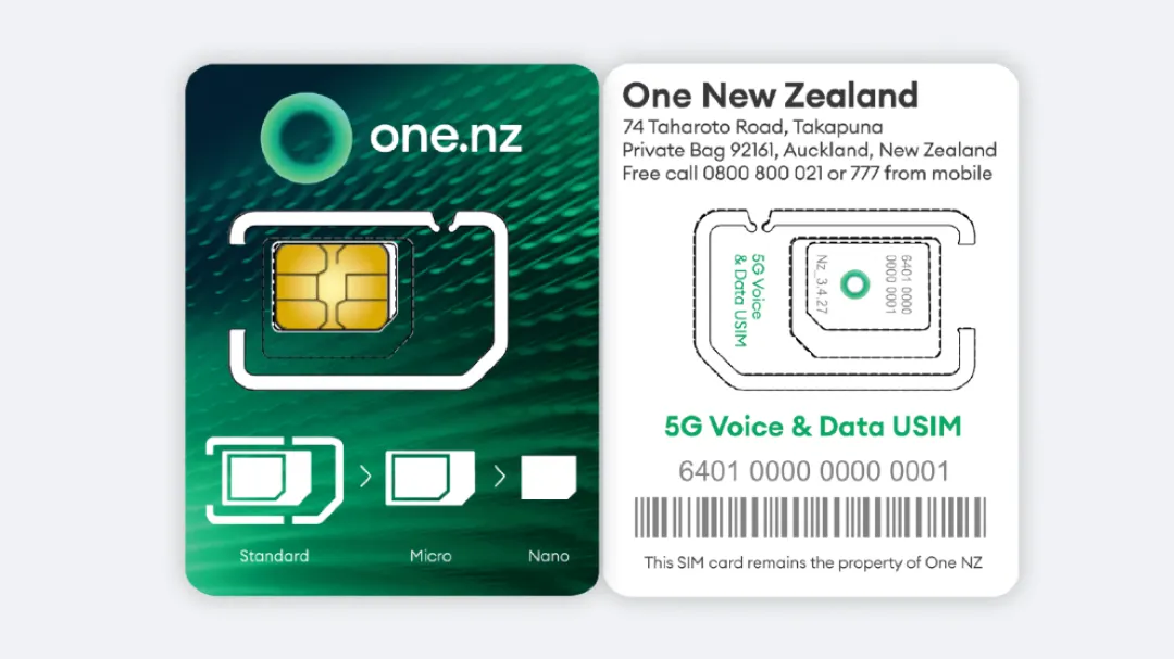 New Zealand 30/60-Day One NZ (Vodafone) SIM Card (New Zealand Airport ...