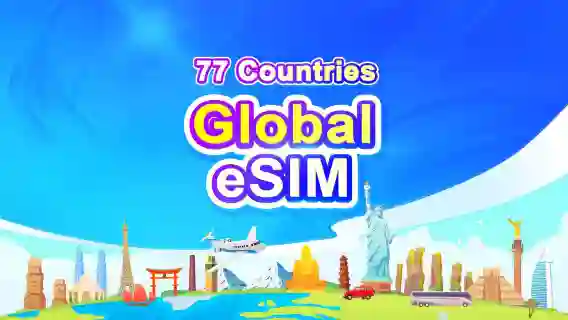 Global 77 Countries 4G/5G eSIM | Day Pass/Total Data Package | 1-30 ...