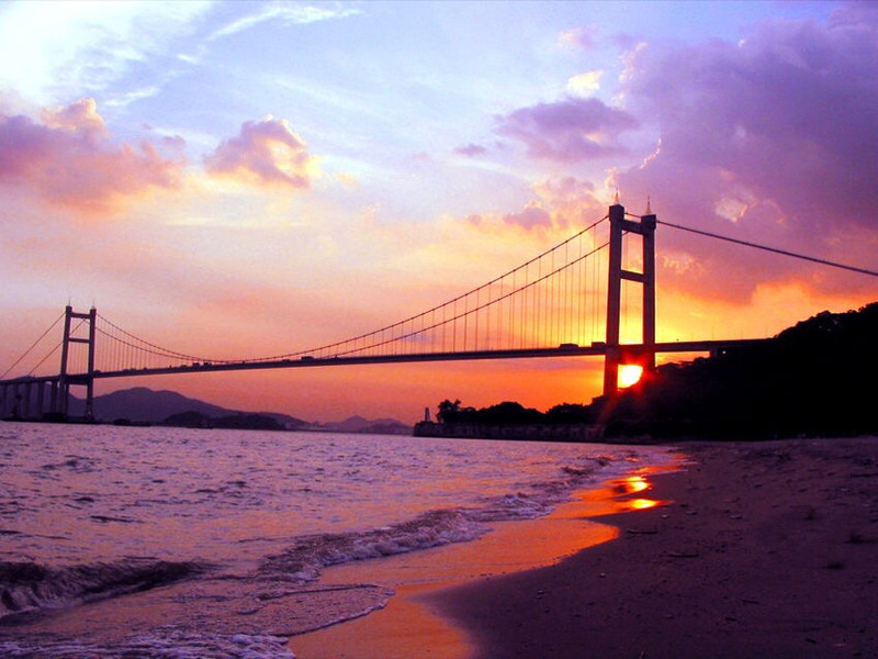 Humen Bridge Pearl River Night