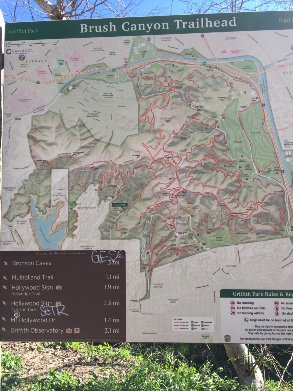 Griffith Park Hiking Map
