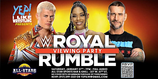 WWE Royal Rumble Viewing Party, presented by YEP! I Like Wrestling ...