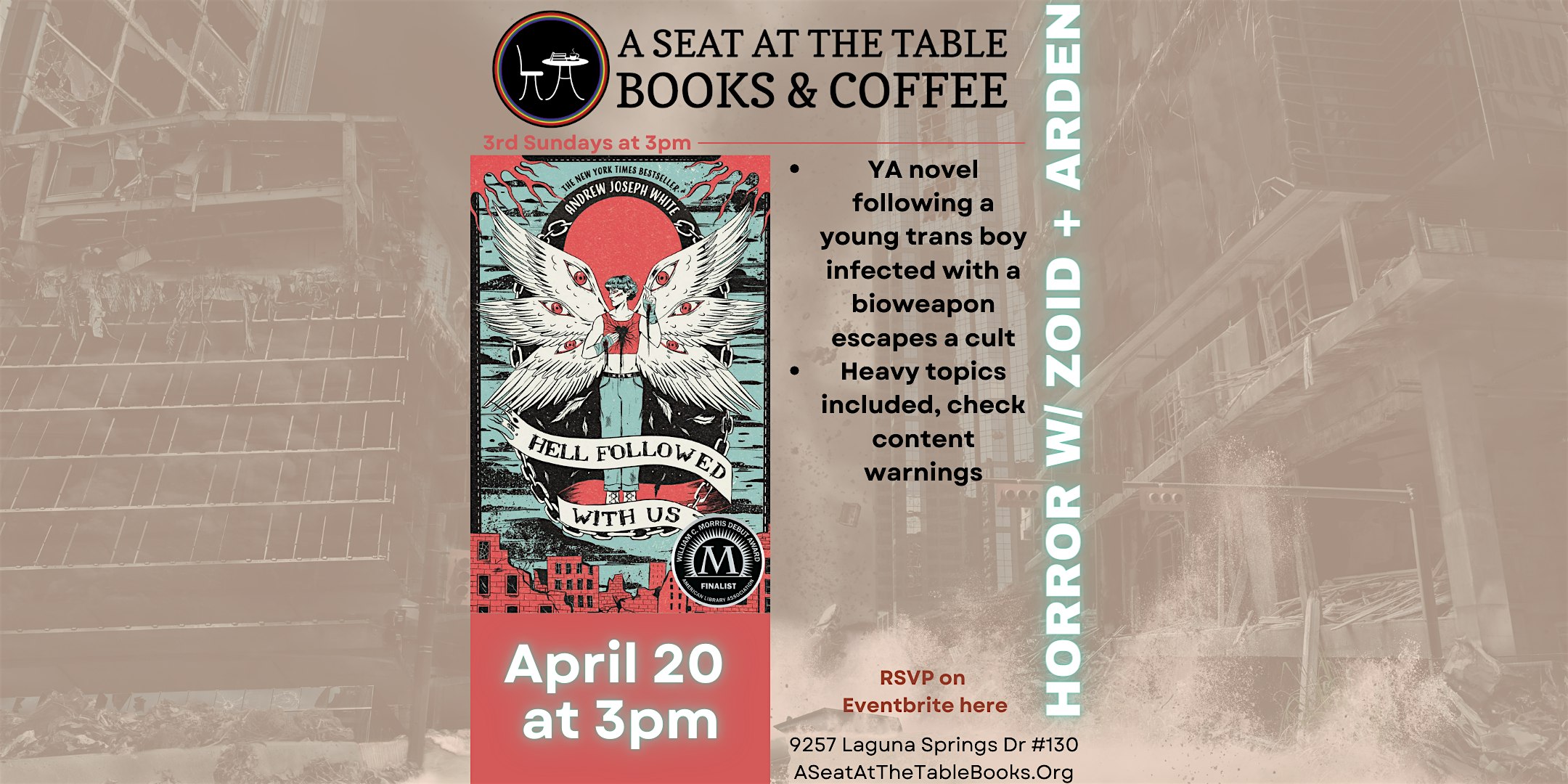 Horror Book Club w/ Zoid + Arden: Hell Followed With Us | A Seat at the ...
