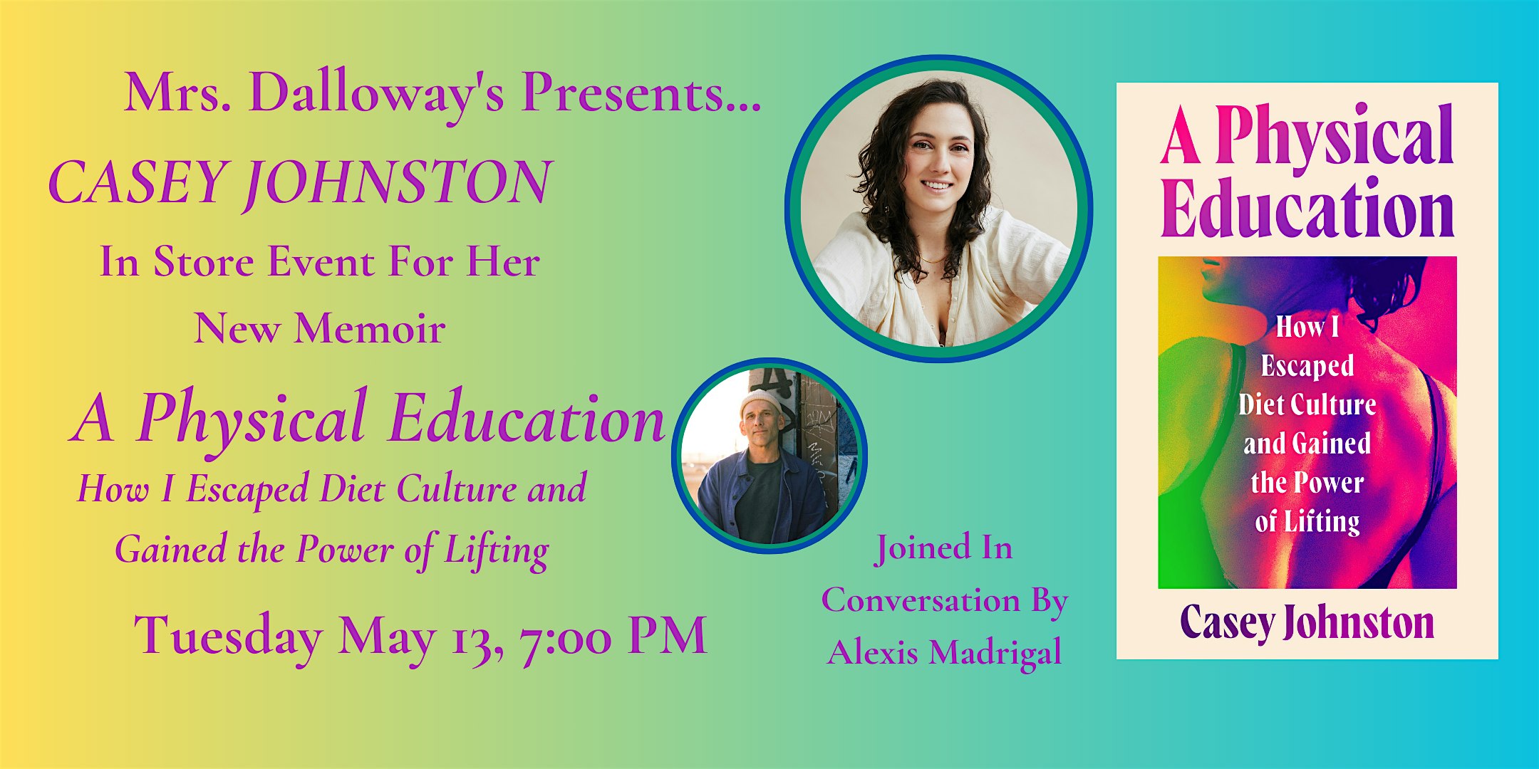 Casey Johnston's A PHYSICAL EDUCATION In Store Discussion And Book ...