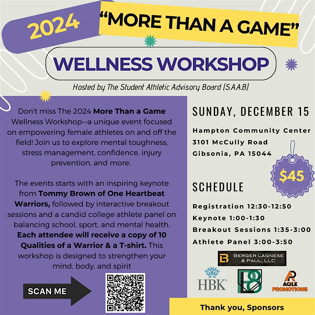 2024 "More than a Game" Wellness Workshop | Hampton Community Center ...