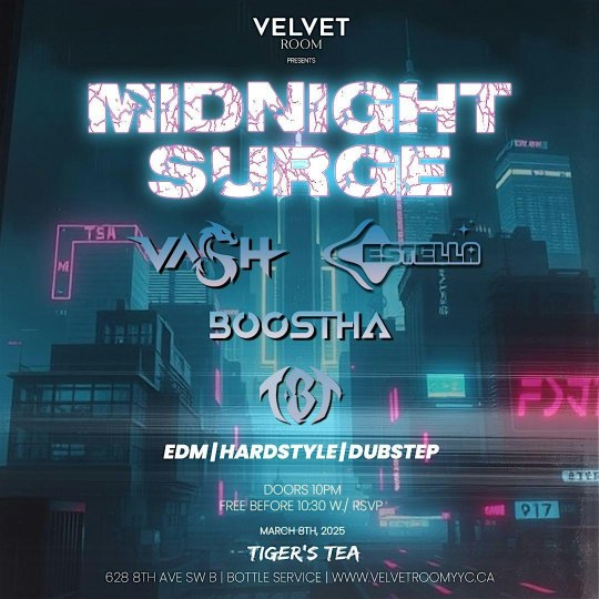 MIDNIGHT SURGE | Velvet Room YYC: Tickets, Dates & Itineraries | Trip.com
