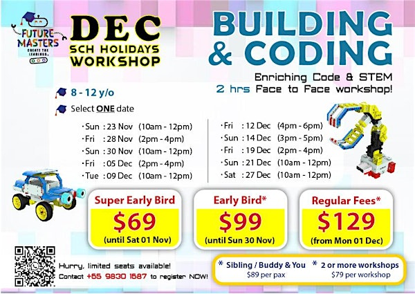 Robot Building and Coding Workshop | 111 Somerset Rd: Tickets, Dates ...