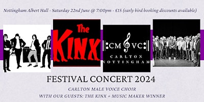Charity Festival Concert 2024 by Carlton MVC, Nottingham with The Kinx! | Albert Hall Conference ...