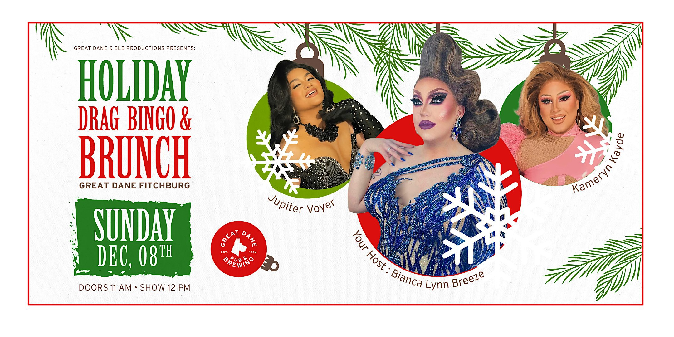 Holiday Drag Bingo and Brunch at The Dane with Bianca Lynn Breeze | Great Dane Pub & Brewing Co ...
