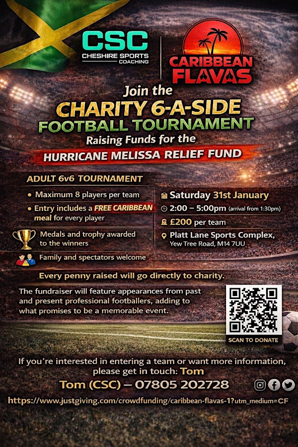 ⚽ Hurricane Melissa Charity Football Fundraiser | Platt Lane Sports ...