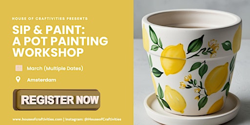 Sip & Paint: A Pot Painting Workshop | Bertrand Russellstraat 168 ...