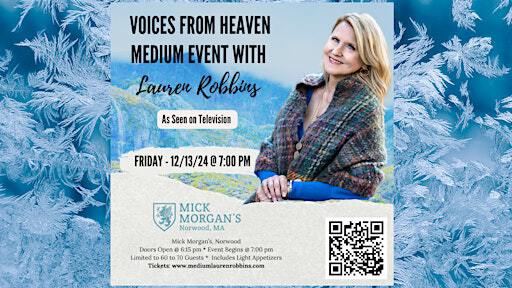 Norwood, MA Medium Event with Lauren Robbins, Seen on TV and Netflix | Mick Morgan's (Norwood ...