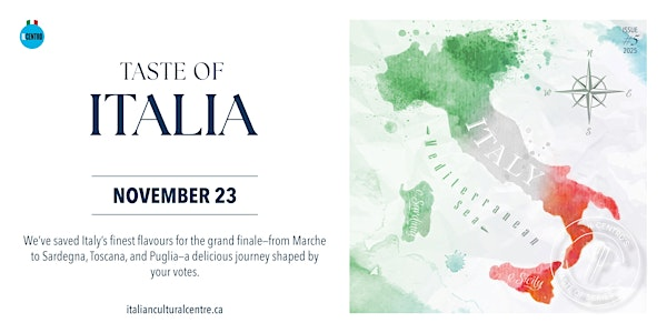 Taste of Italia | Italian Cultural Centre: Tickets, Dates & Itineraries ...