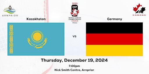 Kazakhstan vs Germany - 2025 IIHF World Juniors Pre-Comp (Arnprior ...