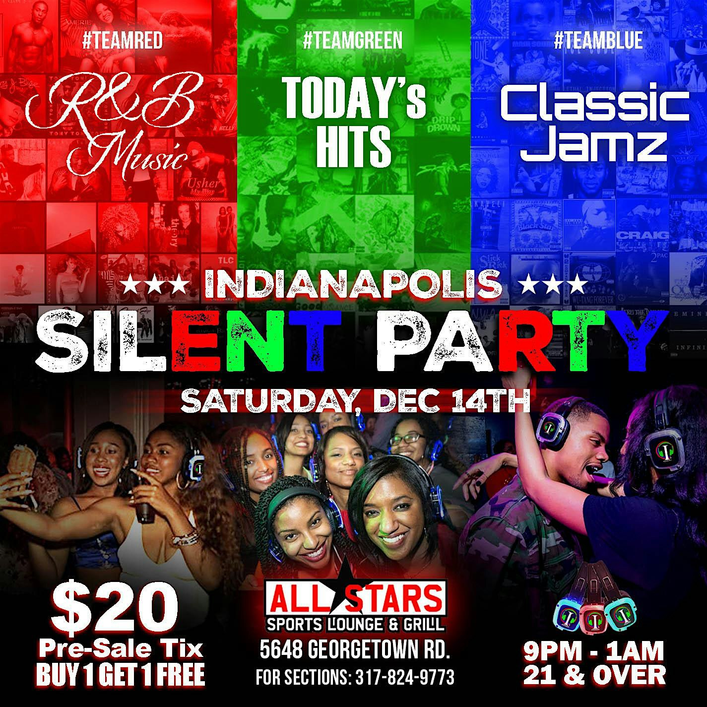 Allstar Silent Party | All Stars Sports Lounge & Grill: Tickets, Dates ...