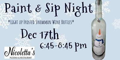 Light Up Frosted Snowman Bottle | Nicoletta's Restaurant & Pizzeria ...