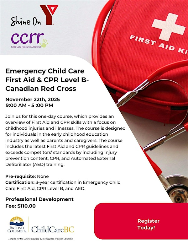 Emergency Child Care First Aid & CPR Level B - Canadian Red Cross ...