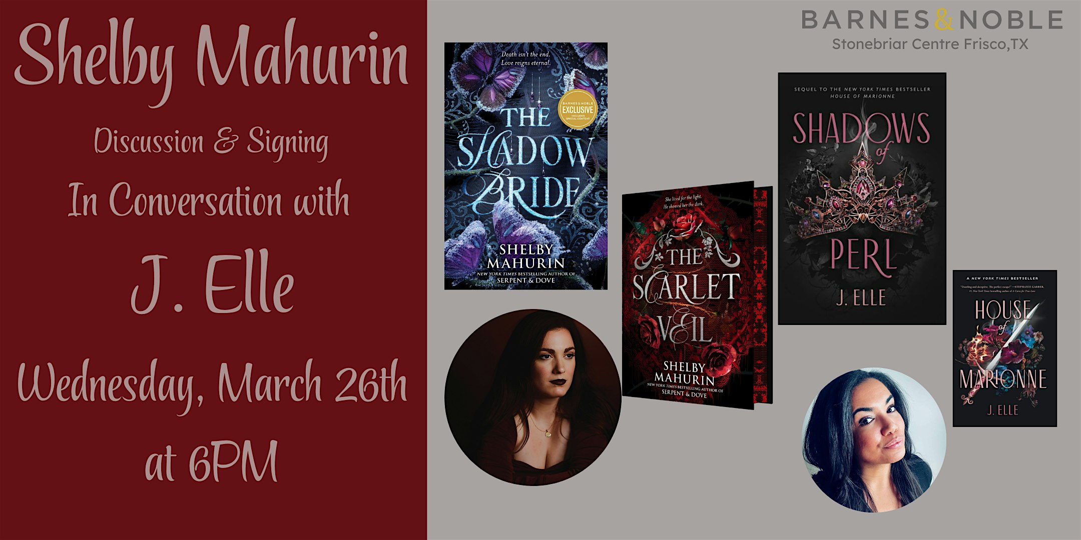 Shelby Mahurin celebrates THE SHADOW BRIDE with J.Elle at B&N-Frisco ...