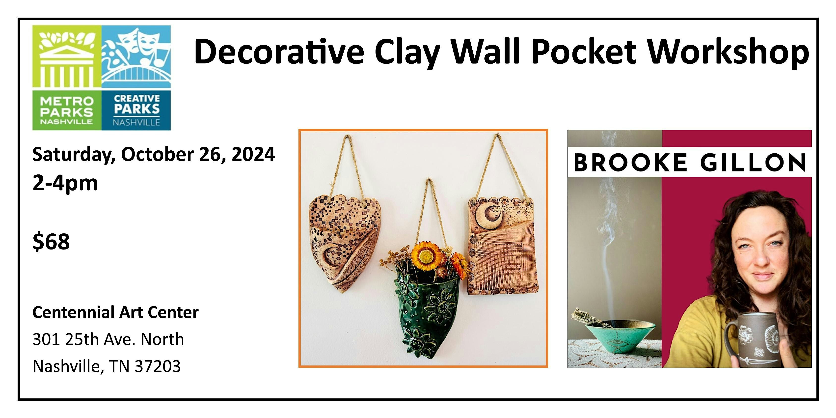 Decorative Clay Wall Pocket Workshop with Brooke Gillon | Metro Parks ...