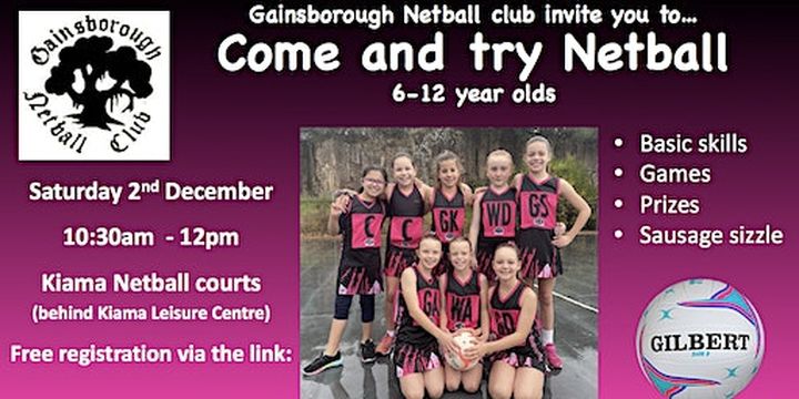 Gainsborough Netball Club - Come and Try Netball | Kiama Netball Courts ...
