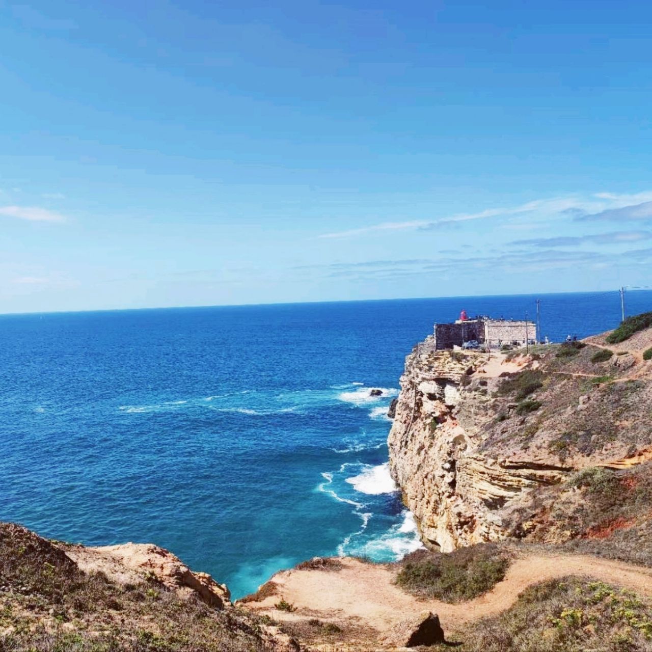 Nazare Portugal Lighthouse Cliff