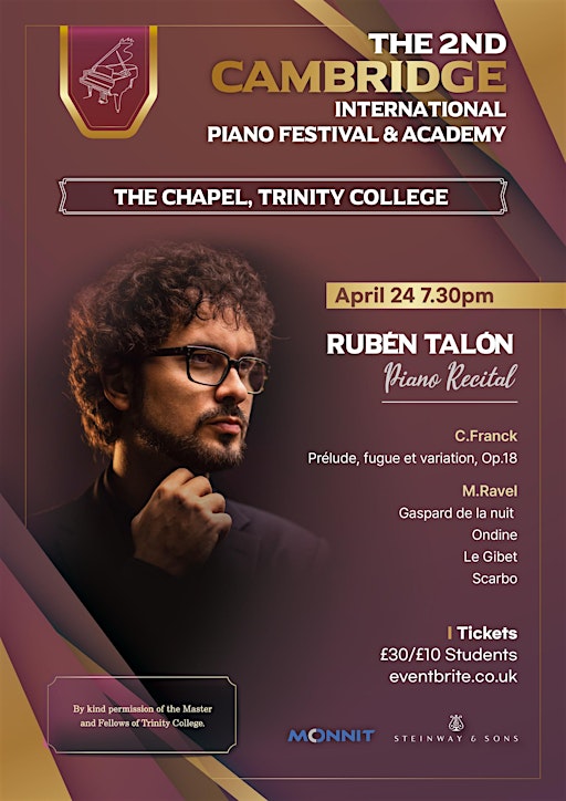 วันที่และแผนการเดินทางไป Ruben Talon Piano Recital | Trinity College ...