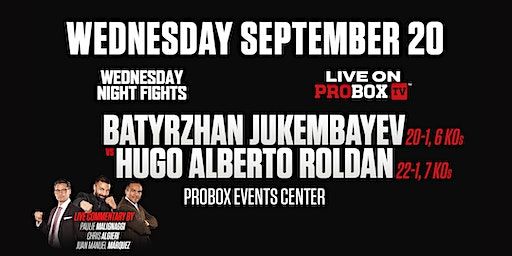 Live Boxing - Wednesday Night Fights! Jukembayev v Roldan (Plant City ...