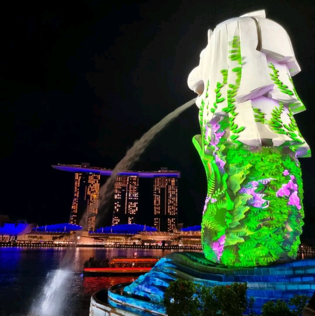 Merlion At Night