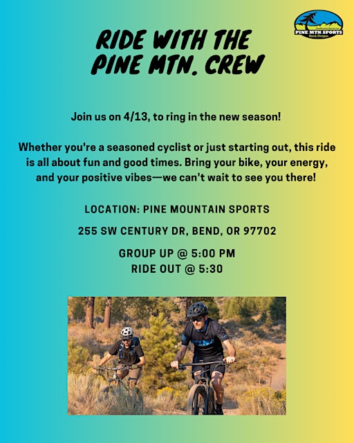 Ride With Pine - Group Ride | Pine Mountain Sports: Tickets, Dates ...