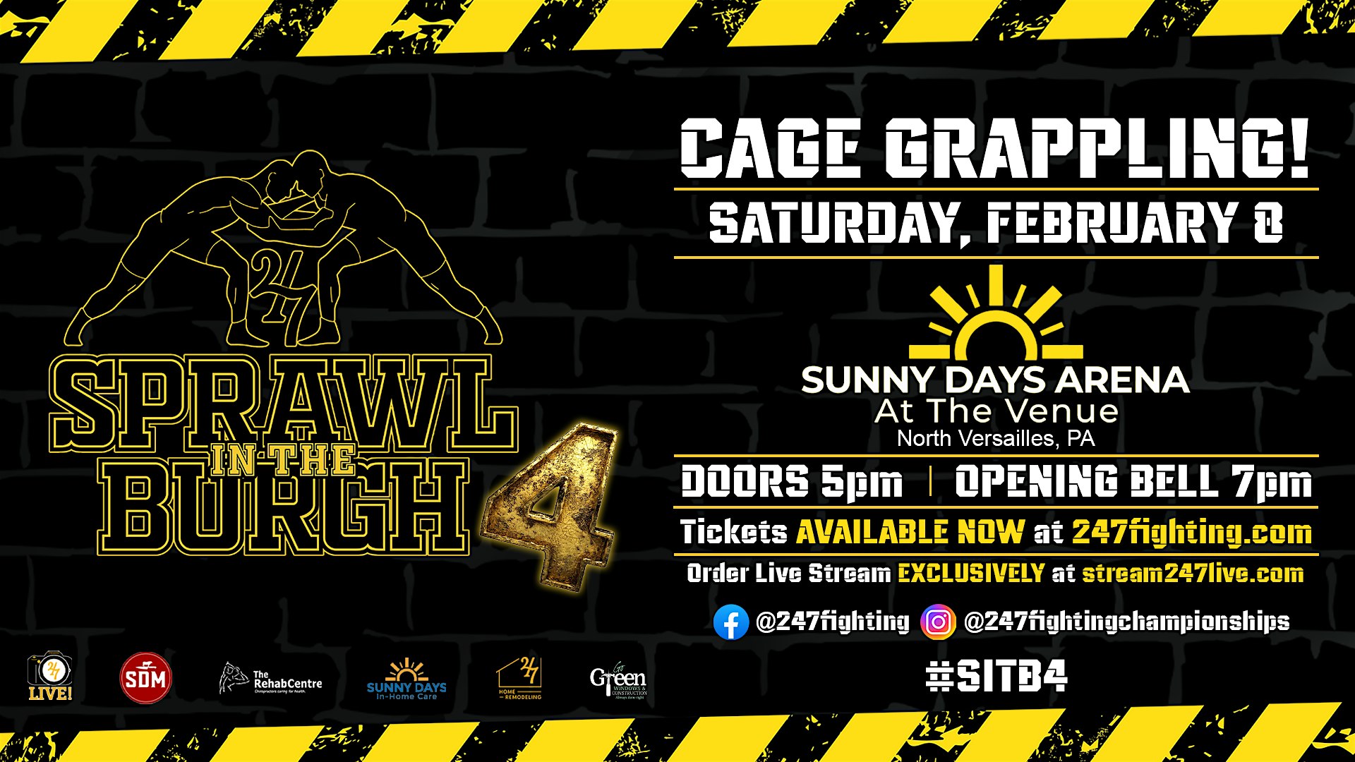 Sprawl in the Burgh 4: Live Cage Grappling Super Fights at Sunny Days ...