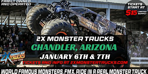 2X Monster Trucks Live Chandler, AZ - Saturday, January 6th Tickets ...