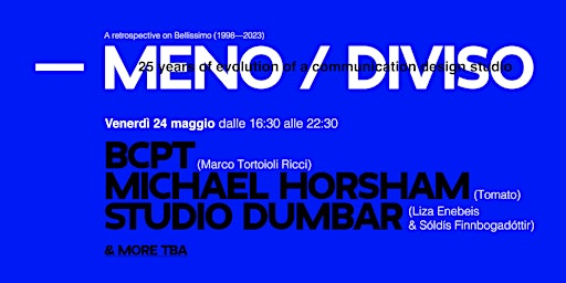 MENO / DIVISO Talk (Part 2) con Bcpt, Michael Horsham e Studio Dumbar ...
