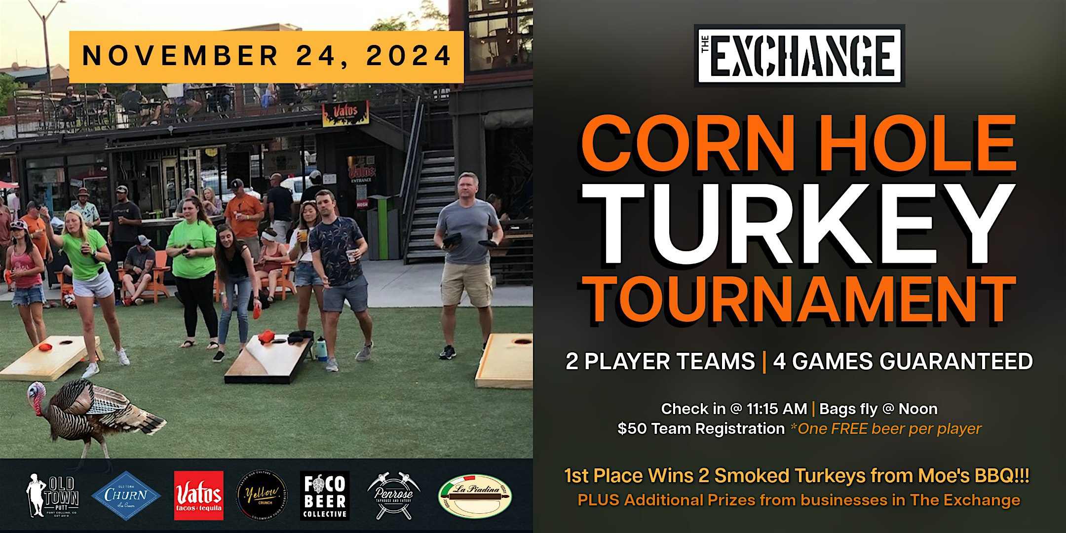 Corn Hole Turkey Tournament | The Exchange: Tickets, Dates ...