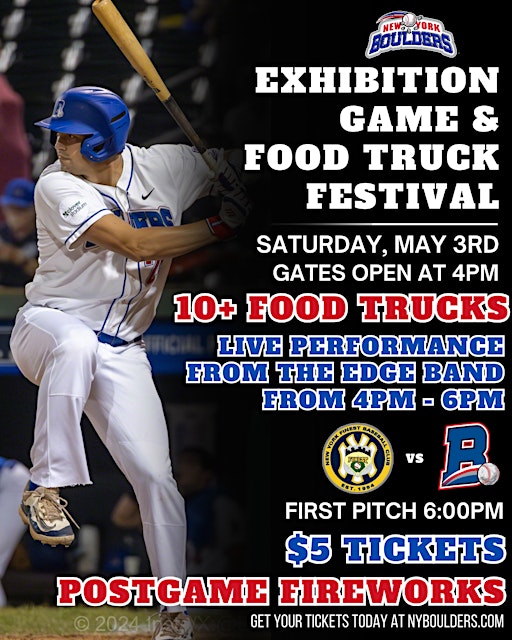 NY Boulders Exhibition Game & Food Truck Festival | Clover Stadium ...