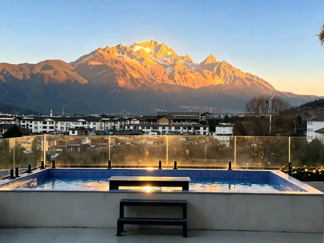 Beyond The Clouds · Golden Sunrise | Snow Mountain & Lake View Secret Garden Hote - Lijiang