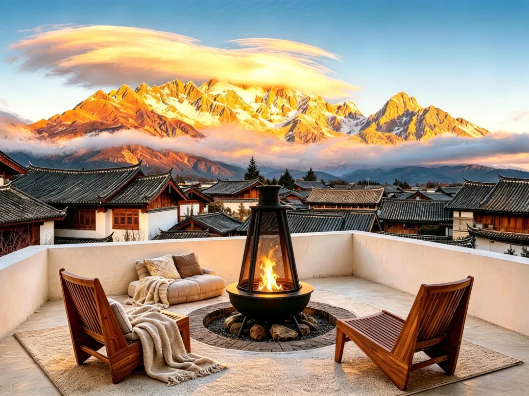 Ximan · Jade Dragon In Sight | Snow Top · Sunrise-gilded Golden Mountain View Homestay) - Lijiang