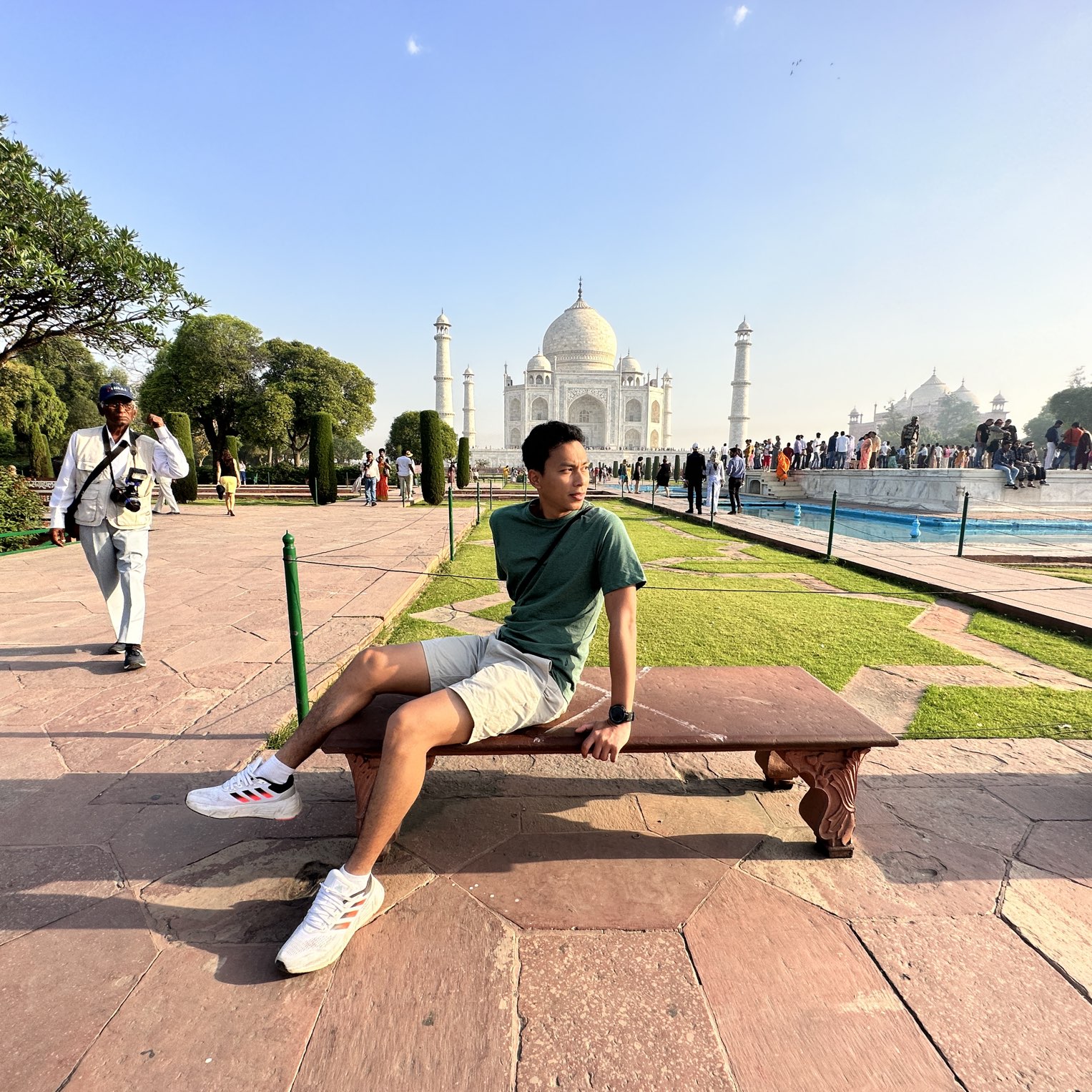Taj Mahal And The Bench
