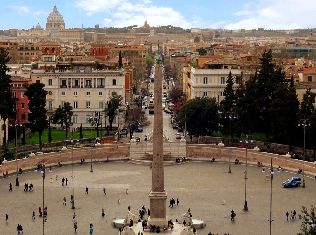 Aerial View Of Piazza Del Popolo