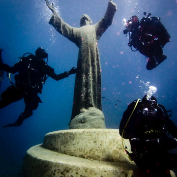 Jesus Statue Underwater
