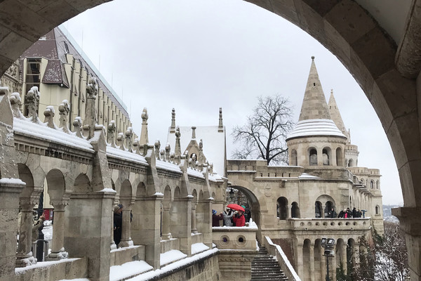 Buda Castle in the snow | Trip.com Budapest