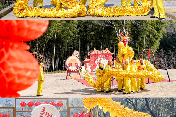 Yixing National Forest Park is full of New Year's atmosphere, and the ...