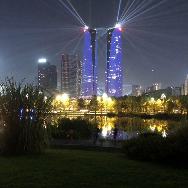 Amazing light show at Chengdu twin tower | Trip.com Chengdu