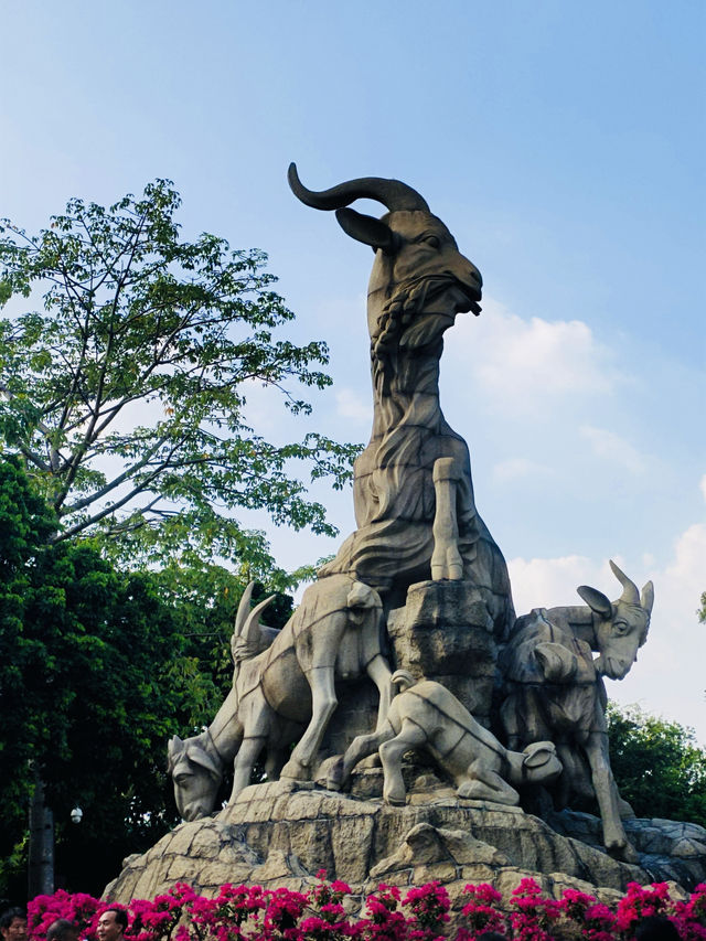 Check in at the Five Rams Stone Sculpture | Trip.com Guangzhou