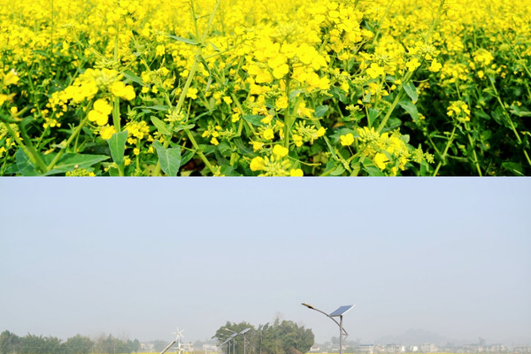 March is the springtime in Tongnan, Chongqing, where distant mountains ...