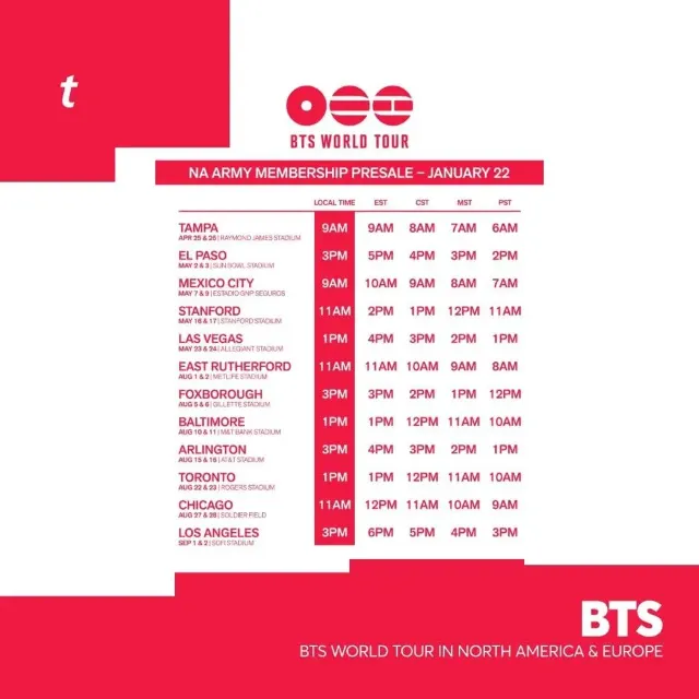 【BTS Concert 2026】Coming Soon to the U.S.! Tickets, Prices, Seating Map ...