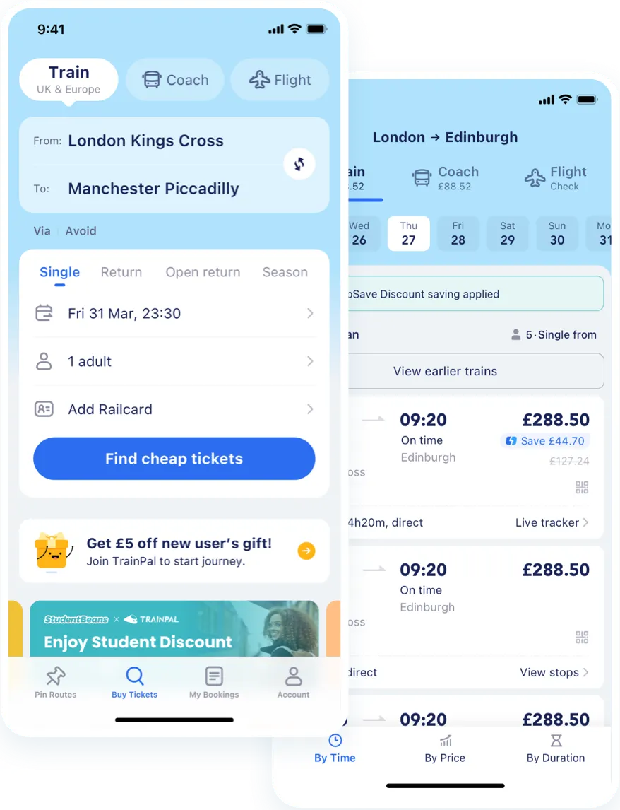 TrainPal App | Check train times, book tickets, save time and money